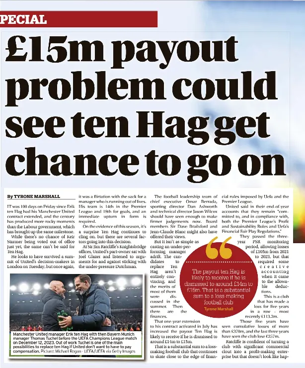 £15m payout problem could see ten Hag get chance to go on - PressReader