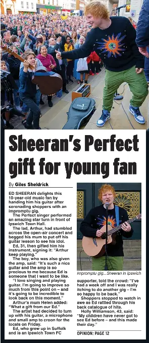 Sheeran’s Perfect gift for young fan - PressReader