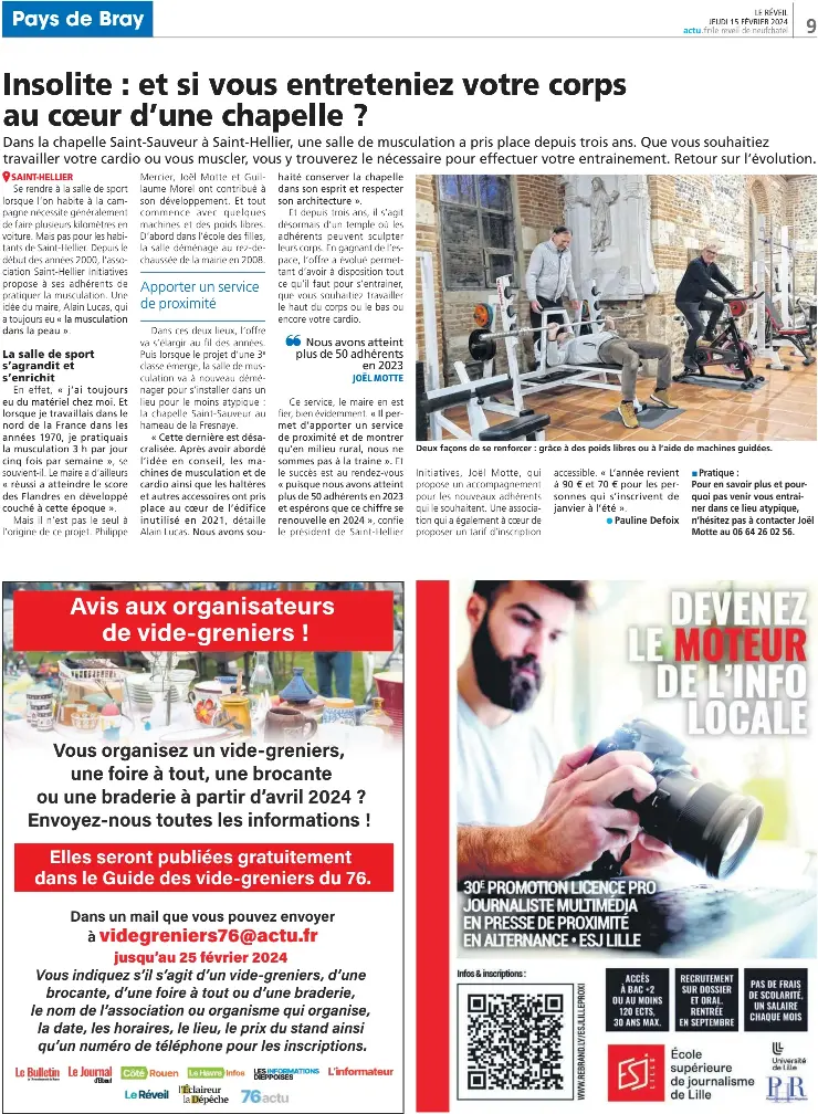 Insolite : et si vous entretenie­z votre corps au coeur d’une chapelle ? - PressReader