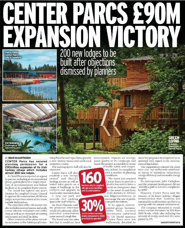 CENTER PARCS £90M EXPANSION VICTORY - PressReader