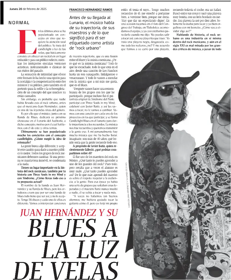 JUAN HERNÁNDEZ Y SU BLUES A LA LUZ DE VELAS - PressReader
