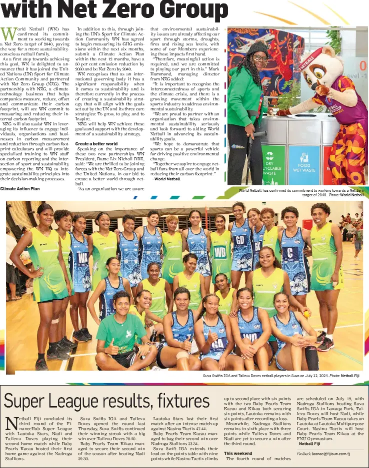 World Netball Seals Partnershi­p with Net Zero Group - PressReader