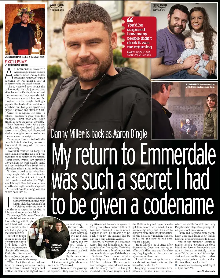 Danny Miller is back as Aaron Dingle My return to Emmerdale was such a secret I had to be given ...