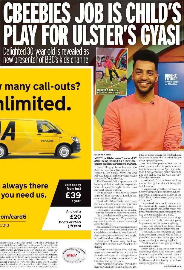 CBEEBIES JOB IS CHILD’S PLAY FOR ULSTER’S GYASI - PressReader