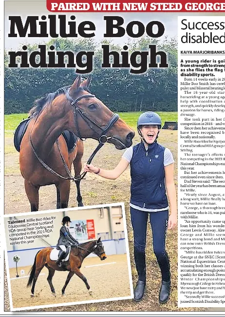 Millie Boo riding high Successful year for disabled sports star ...