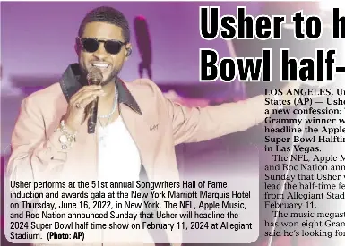 Usher to headline 2024 Super Bowl half-time show in Vegas - PressReader