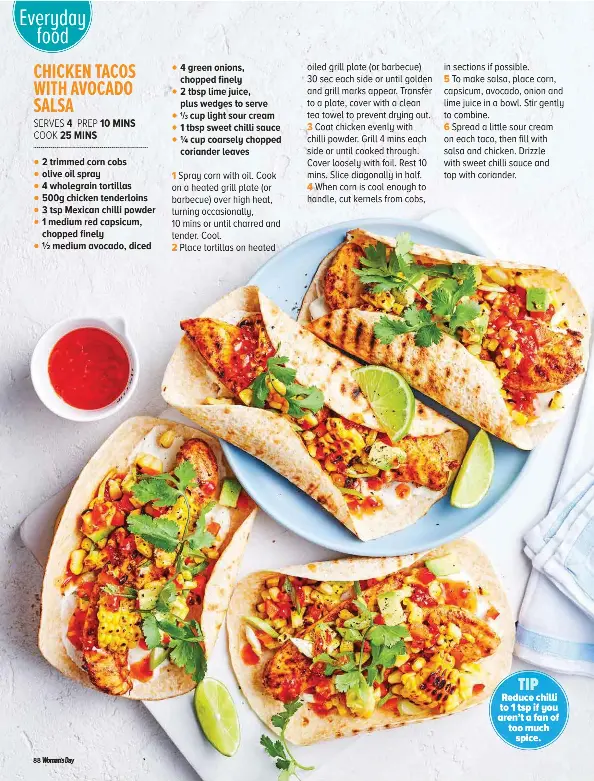CHICKEN TACOS WITH AVOCADO SALSA - PressReader