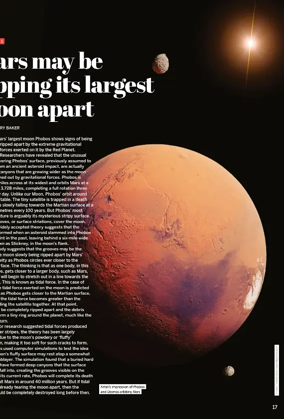 Mars may be ripping its largest moon apart - PressReader