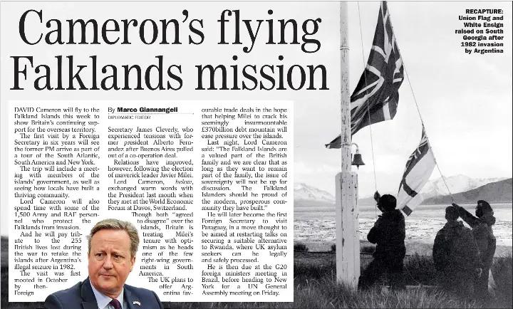 Cameron’s flying Falklands mission - PressReader