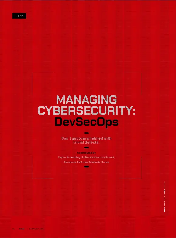 MANAGING CYBERSECUR­ITY: DevSecOps - PressReader