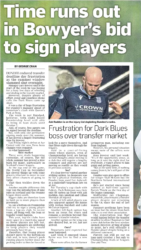 Time runs out in Bowyer’s bid to sign players | Evening Telegraph ...