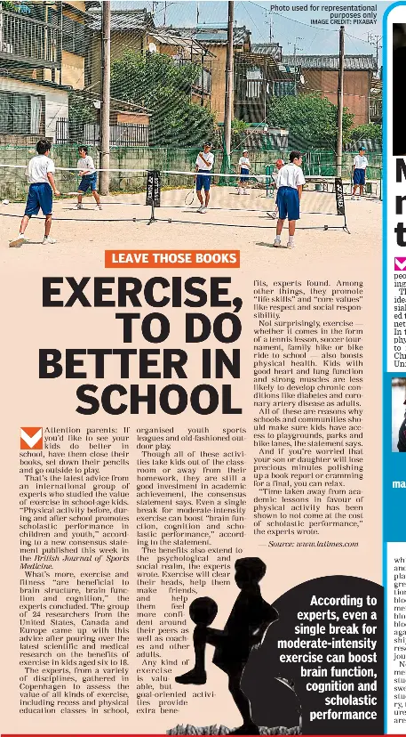 EXERCISE, TO DO BETTER IN SCHOOL - PressReader