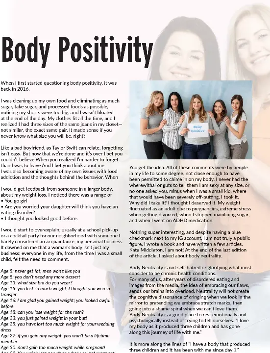 Body Positivity “This is not a one-size-fits-all solution.” - PressReader
