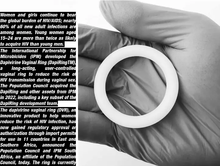 The ring that reduces the risk of HIV infection in women - PressReader