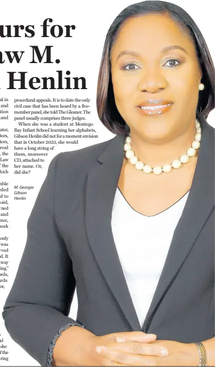 National honours for attorney-at-law M. Georgia Gibson Henlin - PressReader