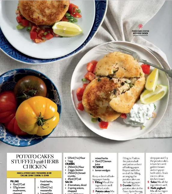 POTATO CAKES STUFFED with HERB CHICKEN - PressReader