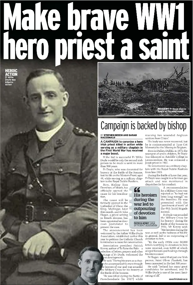 Make brave WW1 hero priest a saint - PressReader