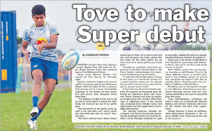 Tove to make Super debut - PressReader