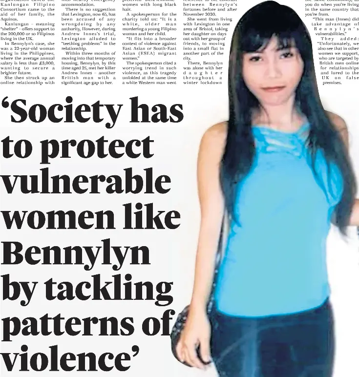 ‘Society ha to protect vulnerable women lik Bennylyn by tacklin patterns o violence’ - PressReader