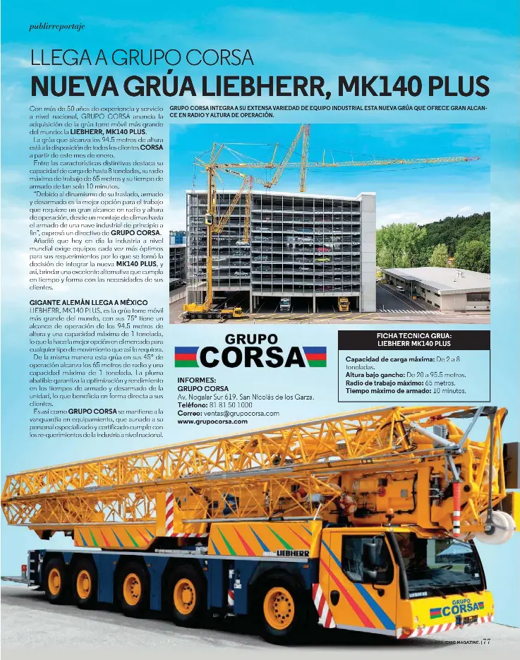 NUEVA GRÚA LIEBHERR, MK140 PLUS - PressReader