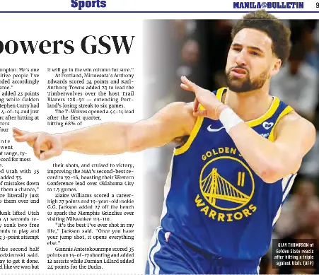 Thompson powers GSW - PressReader