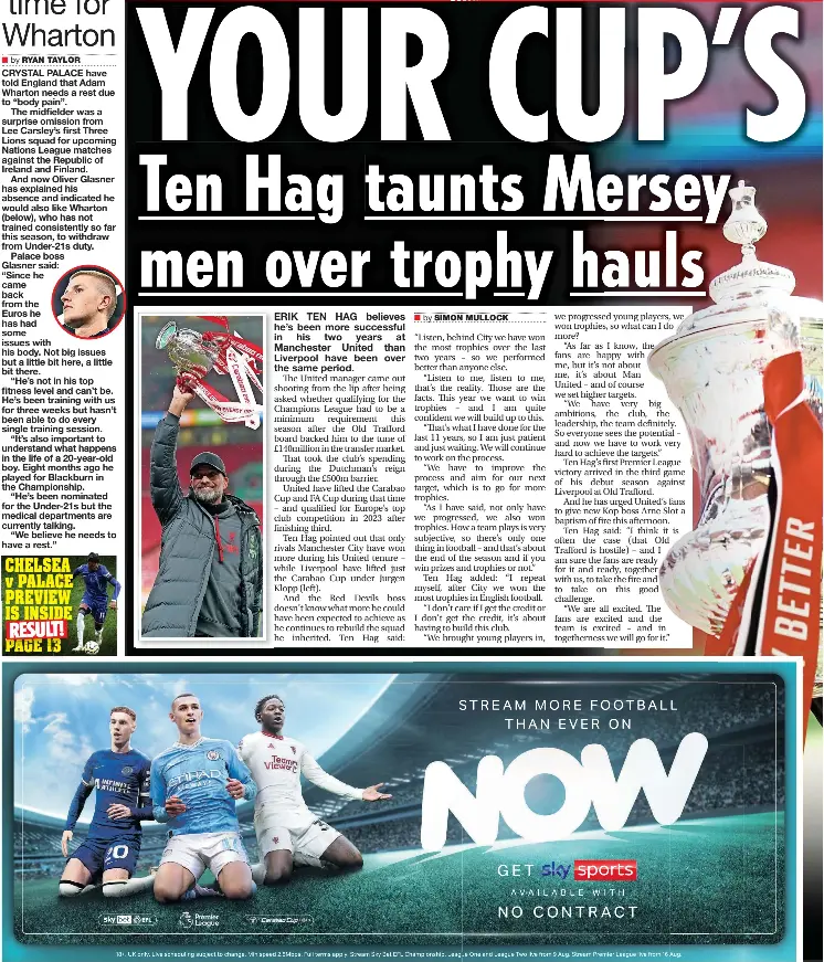 YOUR CUP’S Ten Hag taunts Mersey men over trophy hauls - PressReader
