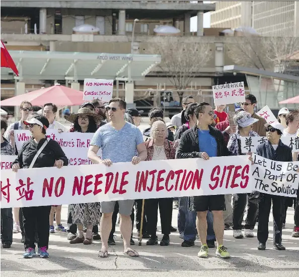 Protesters decry plan to cluster three safe-injection sites in east ...