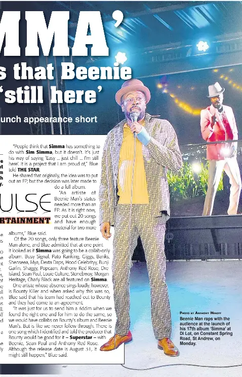 Announces that Beenie Man is ‘still here’ - PressReader