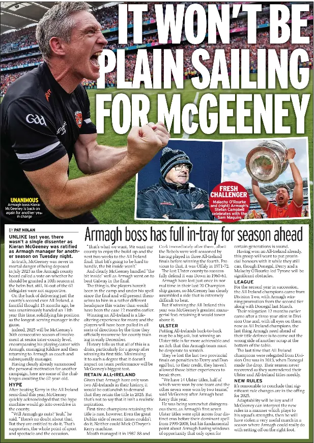 IT WON’T BE PLAIN SAILING FOR McGEENEY - PressReader