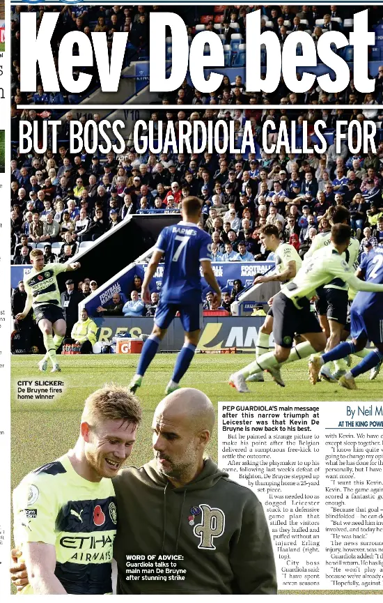 Kev De best BUT BOSS GUARDIOLA CALLS FOR - PressReader
