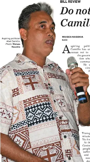 Do not burden the people: Camillo tells politician­s - PressReader