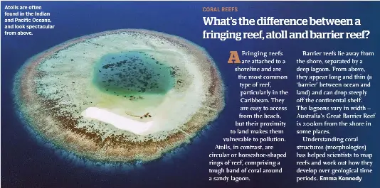 What’s the difference between a fringing reef, atoll and barrier reef ...