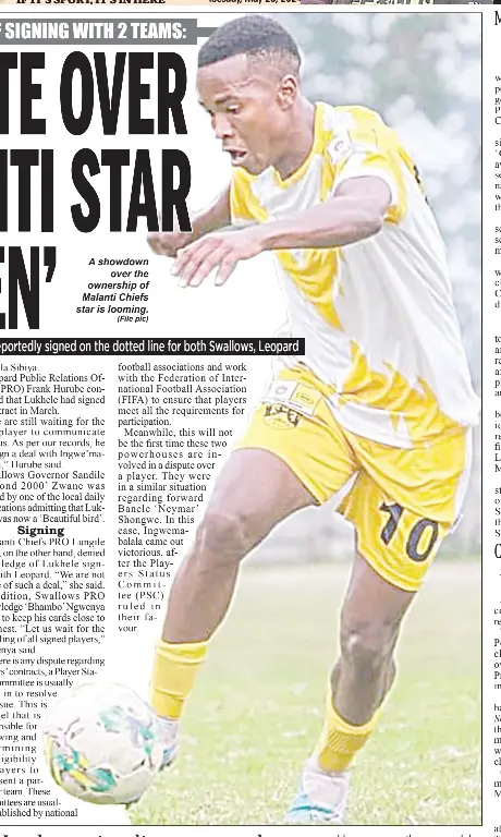 AFTER REPORTS OF SIGNING WITH 2 TEAMS: DISPUTE OVER MALANTI STAR ‘A GIVEN’ - PressReader