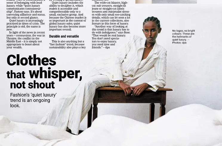 Clothes that whisper, not shout - PressReader