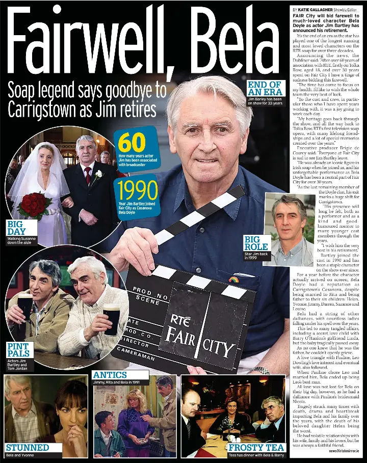Fairwell, Bela Soap legend says goodbye to Carrigstow­n as Jim retires ...