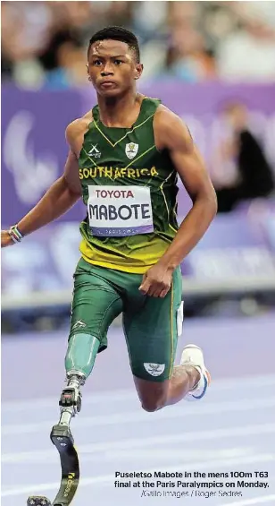 Mabote distraught after finishing fifth in Paralympic­s - PressReader
