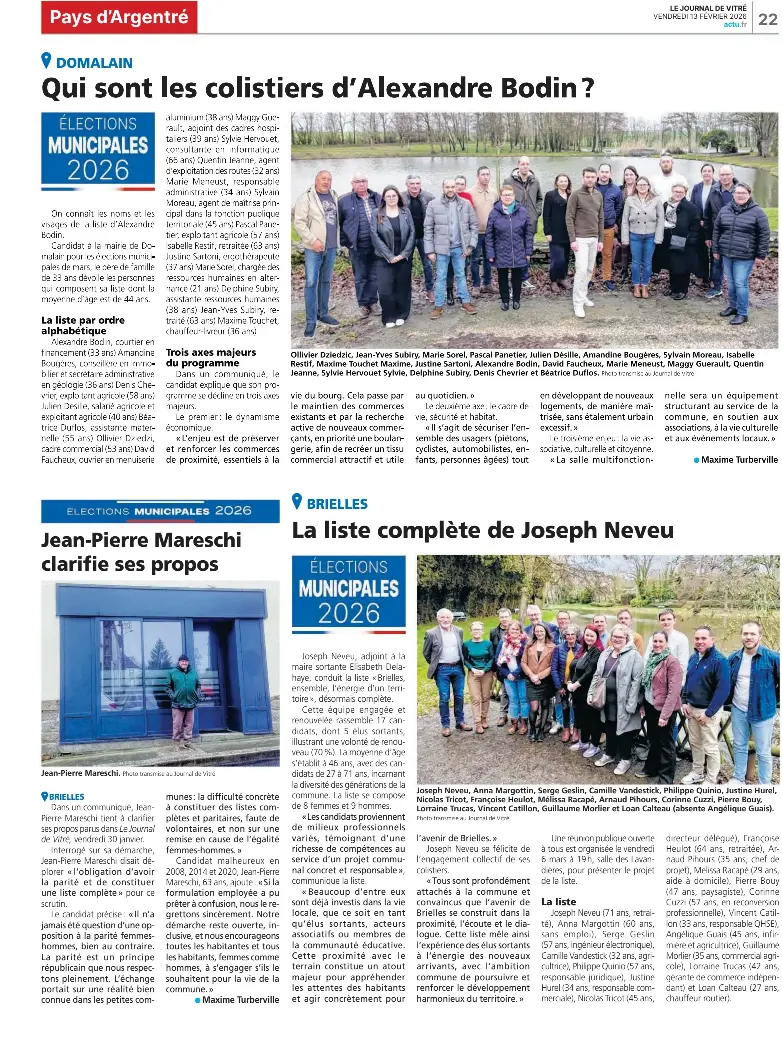 Qui sont les colistiers d’Alexandre Bodin? - PressReader