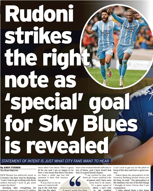 Rudoni strikes the right note as ‘special’ goal for Sky Blues is revealed - PressReader