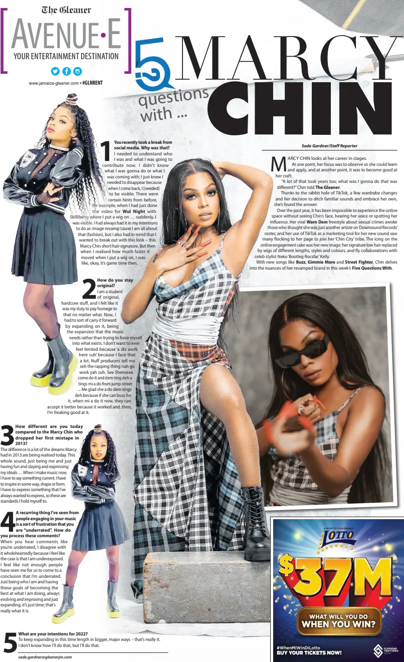 5 questions with... CHIN MARCY - PressReader