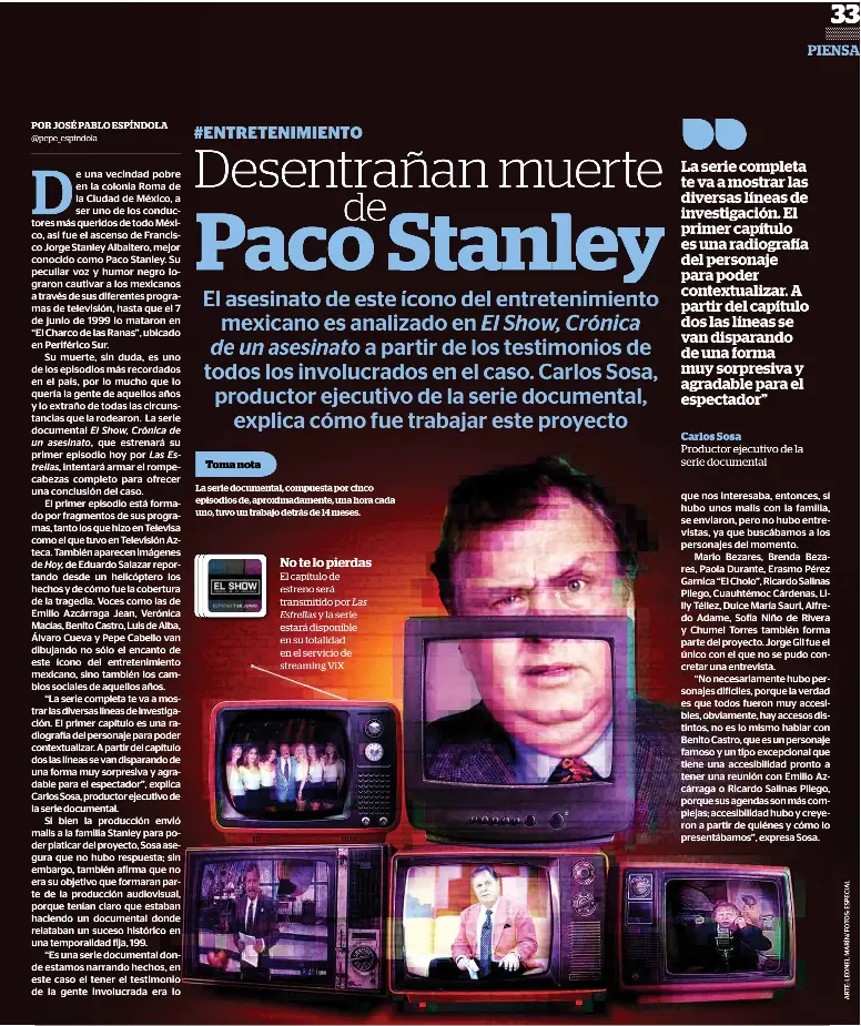 Desentraña­n muerte de Paco Stanley - PressReader