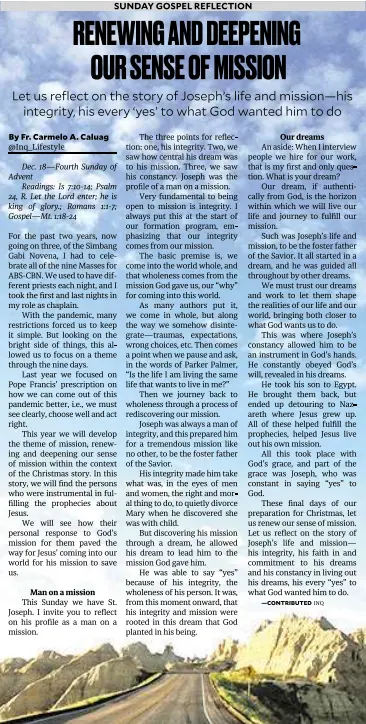 RENEWING AND DEEPENING OUR SENSE OF MISSION - PressReader