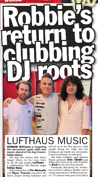 Robbie’s return to clubbing DJ roots - PressReader