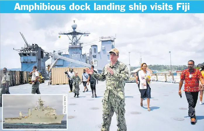 Amphibious dock landing ship visits Fiji USS Pearl Harbor - PressReader