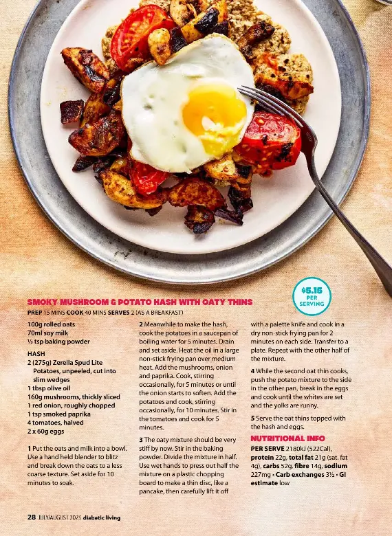 Smoky mushroom & potato hash with oaty thins - PressReader