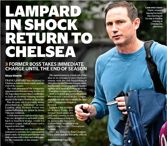 LAMPARD IN SHOCK RETURN TO CHELSEA - PressReader