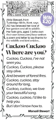 Cuckoo Cuckoo Where are you? - PressReader