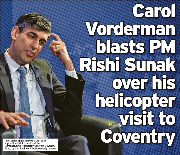 Carol Vorderman blasts PM Rishi Sunak over his helicopter visit to ...