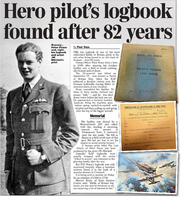 Hero pilot’s logbook found after 82 years - PressReader