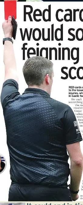 Red card & suspension would soon cut out the feigning injury which is scourge on game - PressReader