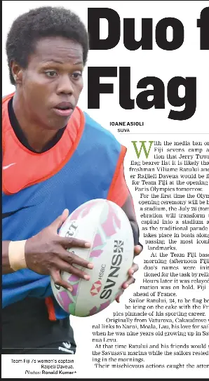 Duo for PARIS OLYMPICS 2024 Flag Bearers - PressReader